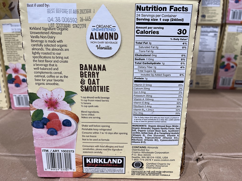 Is Kirkland Signature Almond Milk At Costco Healthy Is Kirkland Signature Almond Milk At Costco Healthy