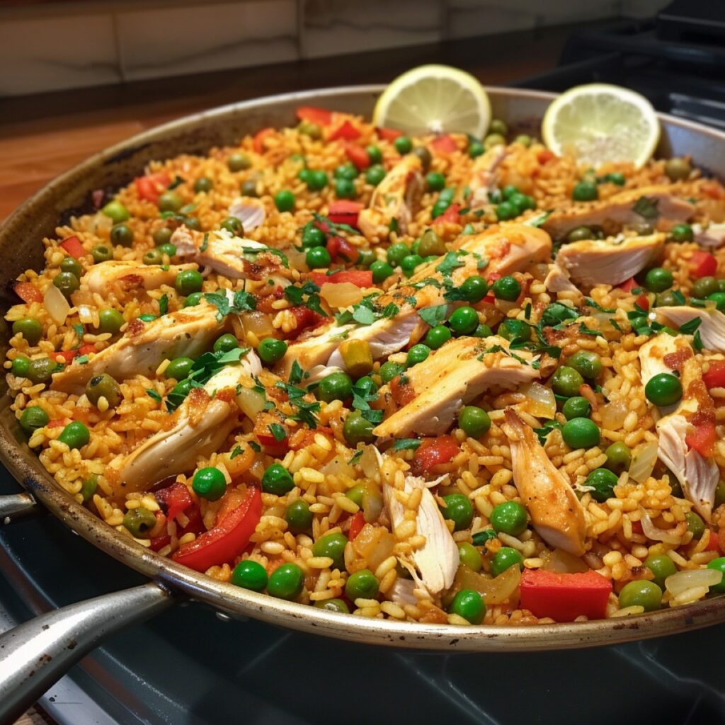 Super Simple Chicken Paella Using Costco Rotisserie Chicken!
